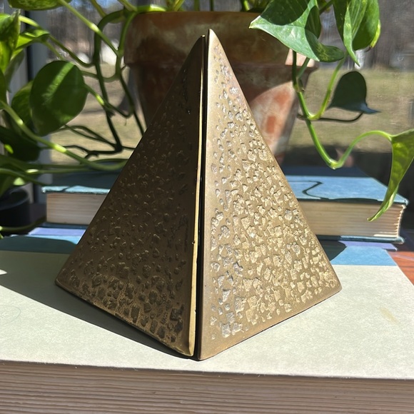 Accents | Late 2th Century Brass Pyramid Bookends Pier 1 Rare Vtg Book ...
